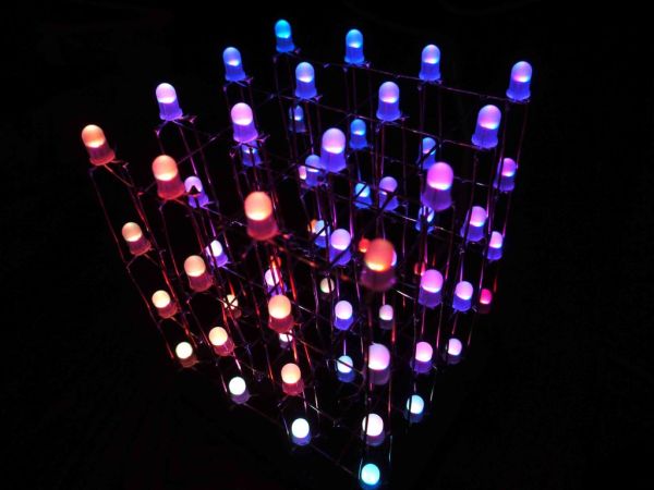 4x4x4 RGB LED Cube using Arduino - duino