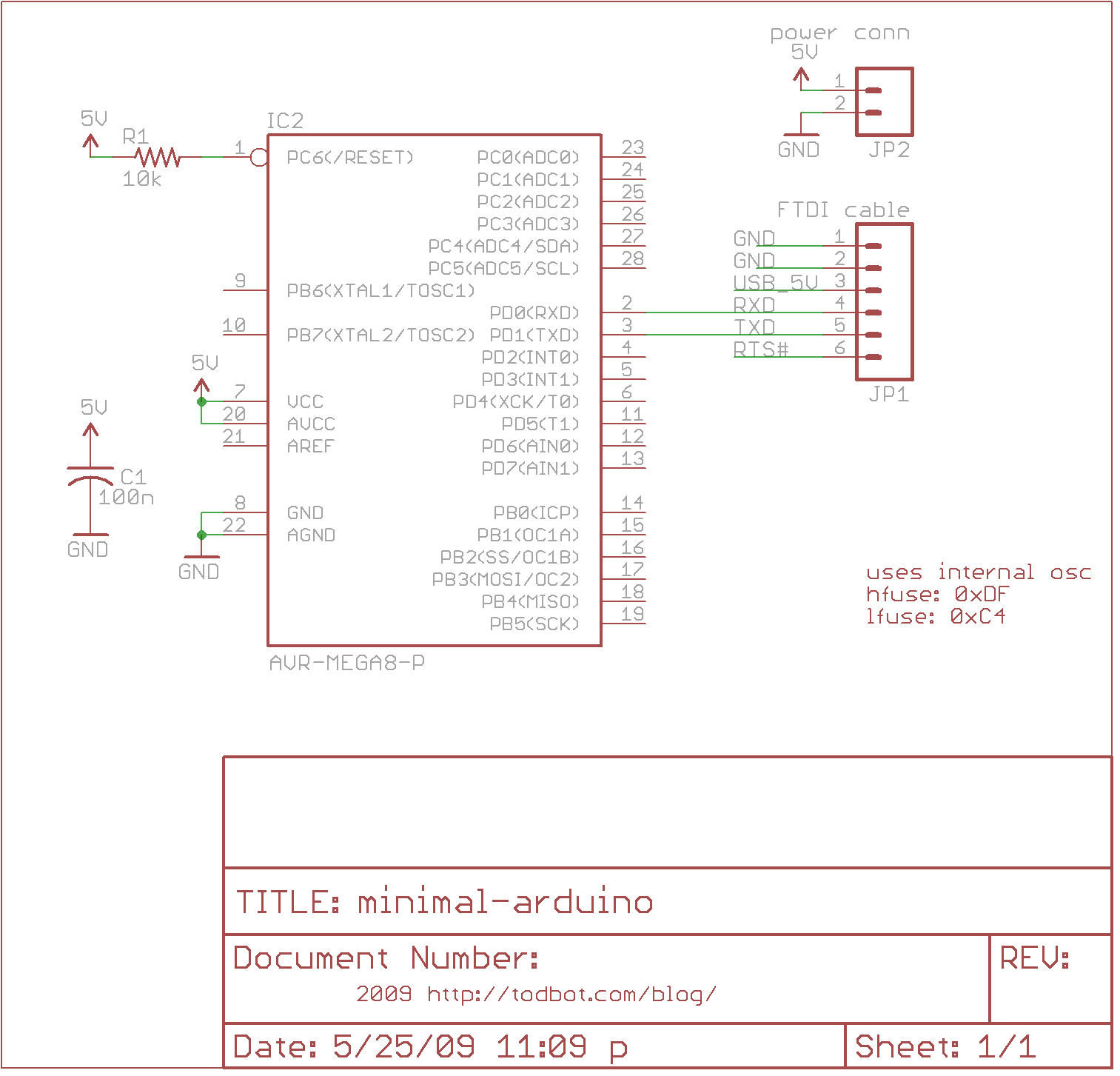 Minimal Arduino with ATmega8 - duino