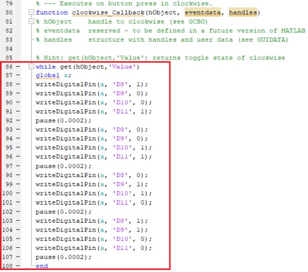 Stepper Motor Control using MATLAB and Arduino - duino