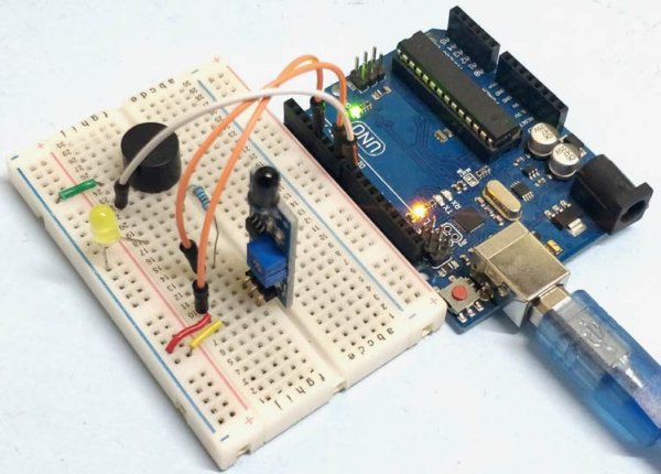 Interfacing Flame Sensor with Arduino to Build a Fire Alarm System