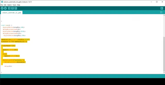 Toll Tax System using Arduino: Ultrasonic Sensor with Servo Motor - duino