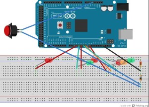 Traffic light and pedestrian crossing implemented with an Arduino