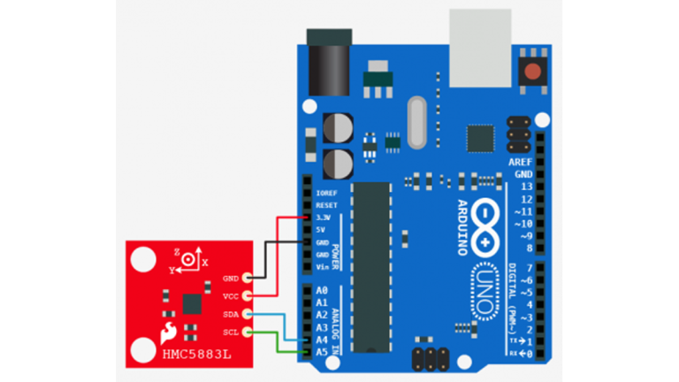 Triple Axis Magnetometer HMC5883L + Arduino - duino