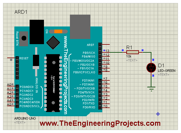 Led Blinking Circuit Arduino Circuit Diagram