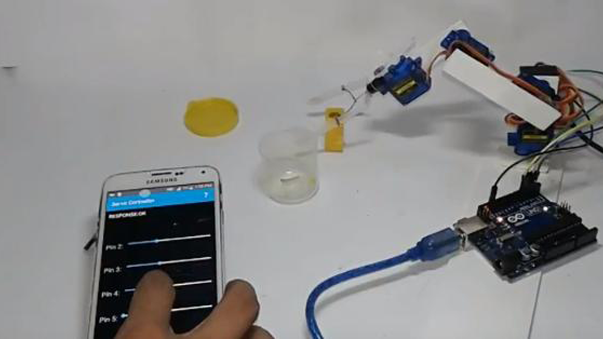 Smartphone / Tab Controlled ROBOT ARM !! - duino