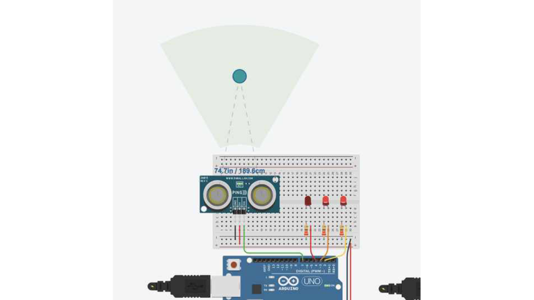Ultrasonic Distance Sensor In Arduino With Tinkercad Duino