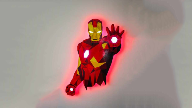 Low-Poly Iron Man With Wifi-Controlled LED Strips - duino