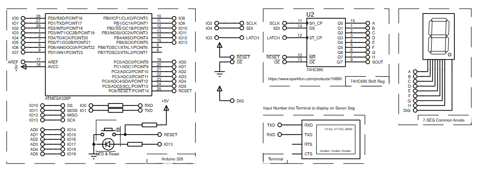 Arduino 7-Segment & Terminal using ATmega328P with Proteus Simulation ...